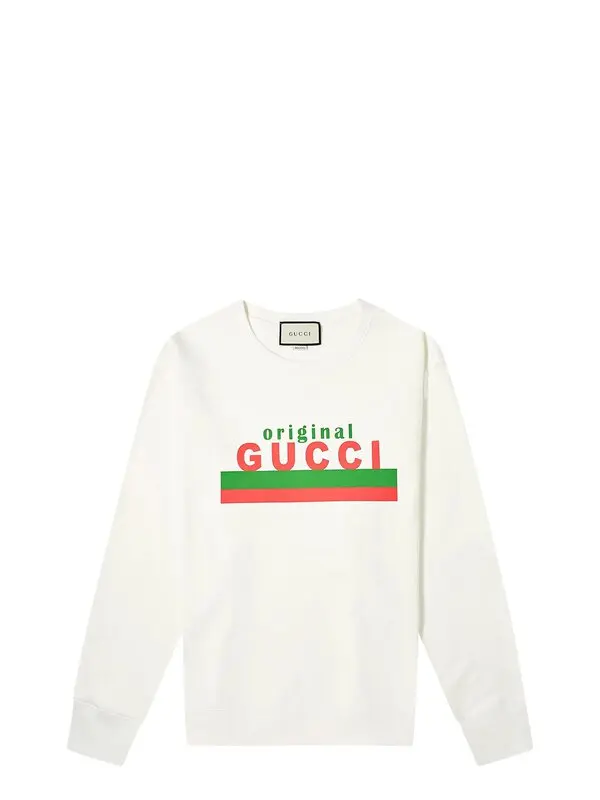 Gucci Original Print Crewneck Sweatshirt - White