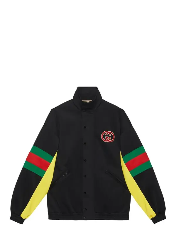 Gucci Light Neoprene Jacket With Web - Black