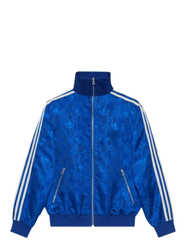 Gucci X Adidas Gg Trefoil Jacquard Jacket - Blue