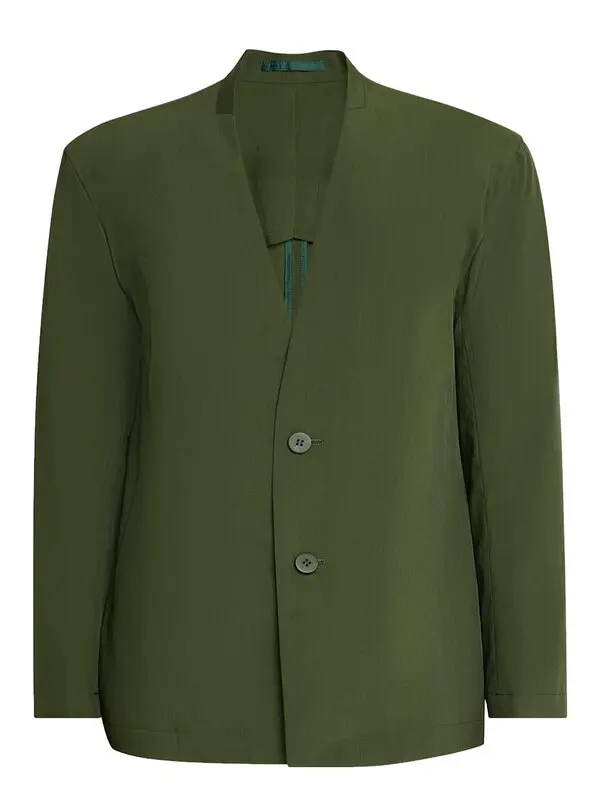 Issey Miyake Single-breasted Air Jacket - Dark Green