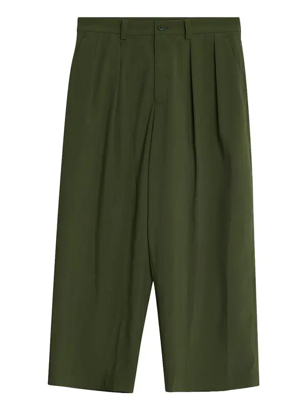 Issey Miyake Pleated Wide-leg Air Trousers - Dark Green
