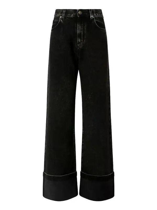 Pinko Folded-hem Jeans - Black