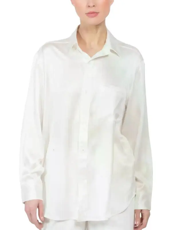 CISSA Silk Long-sleeve Shirt - White