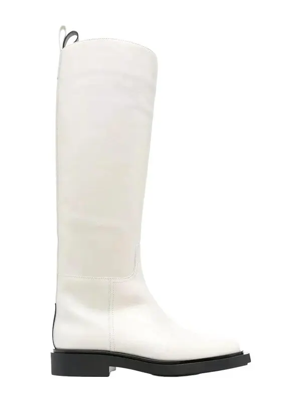 3JUIN Zipped Knee-length Boots - White
