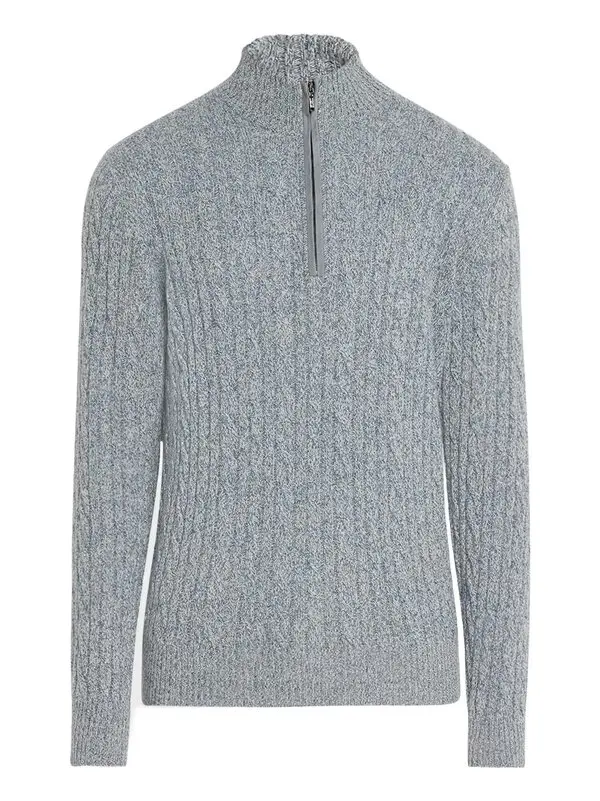 Loro Piana Cashmere Cable-knit Quarter-zip Sweater - Ivory Lace Star