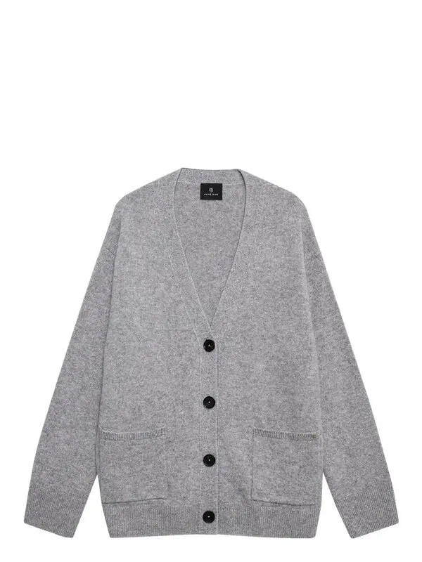 ANINE BING Jackson Cashmere Cardigan - Grey Melange