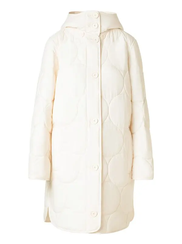Akris Signature Dot Quilted Oversized Coat - Cream