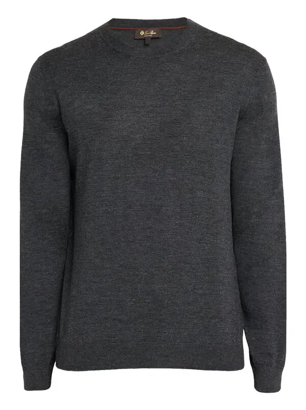Loro Piana Sottile Wool, Silk, And Cashmere Crewneck Sweater - Whale Grey
