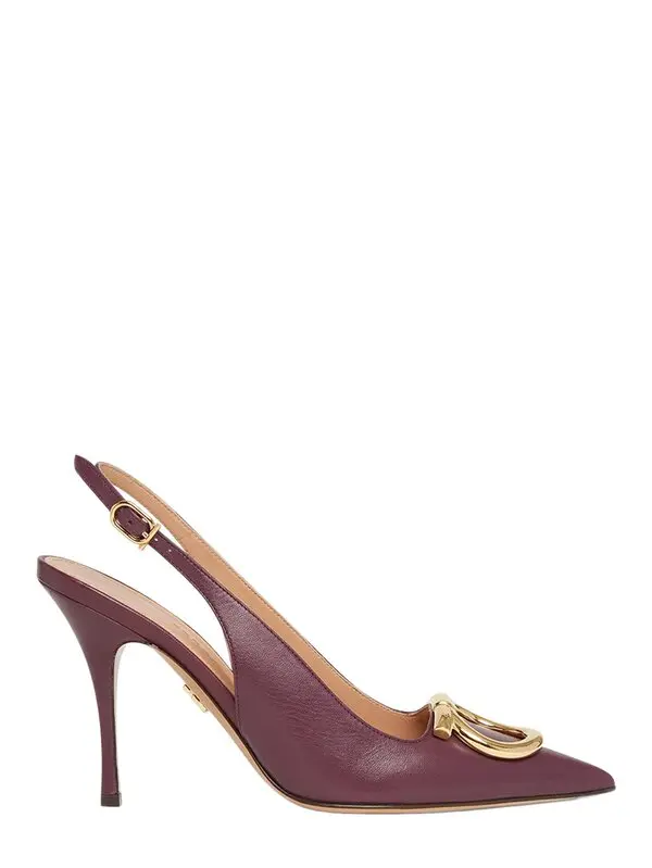 FERRAGAMO Sara 95mm Gancini Slingback Pumps - Dkred