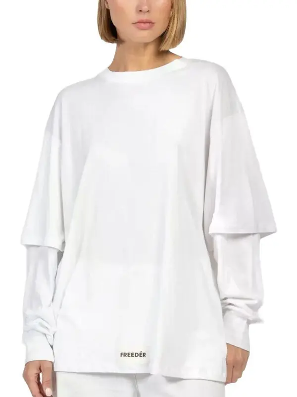 FREEDÉR Double-layered Long-sleeve Top - White