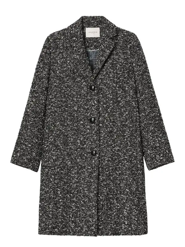 Lafayette 148 New York Wool-cotton Boucle Tweed Coat - Black Multi