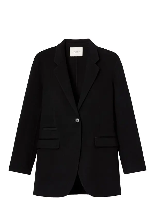 Lafayette 148 New York Double Face Wool Cashmere Jacket - Black