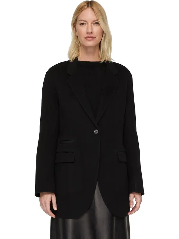 Lafayette 148 New York Double Face Wool Cashmere Jacket - Black