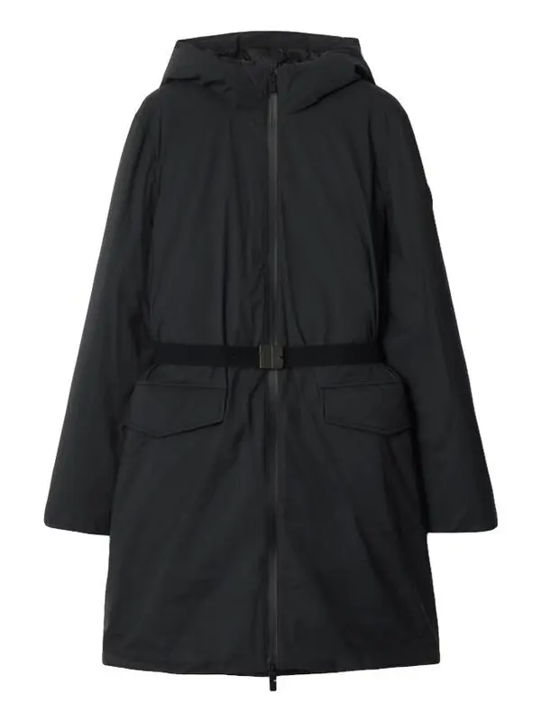 Burberry Mid-length Hooded Nylon Coat - Black