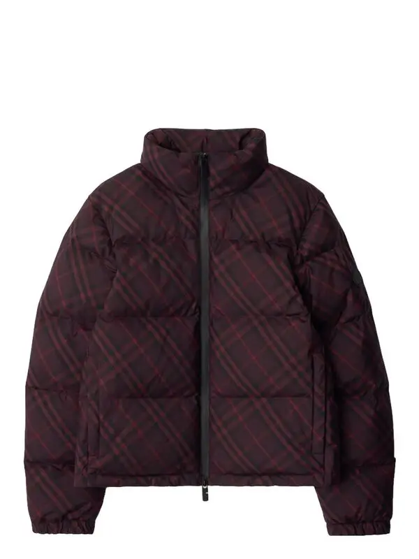 Burberry Check Ambleside Puffer Jacket - Wine Red