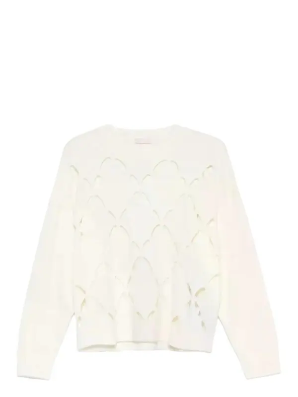 Liu Jo Laser-cut Wool Sweater - White