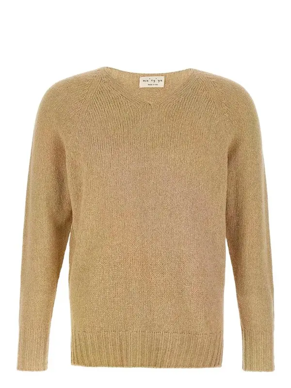 MA'RY'YA V-neck Bouclé Sweater - Neutrals