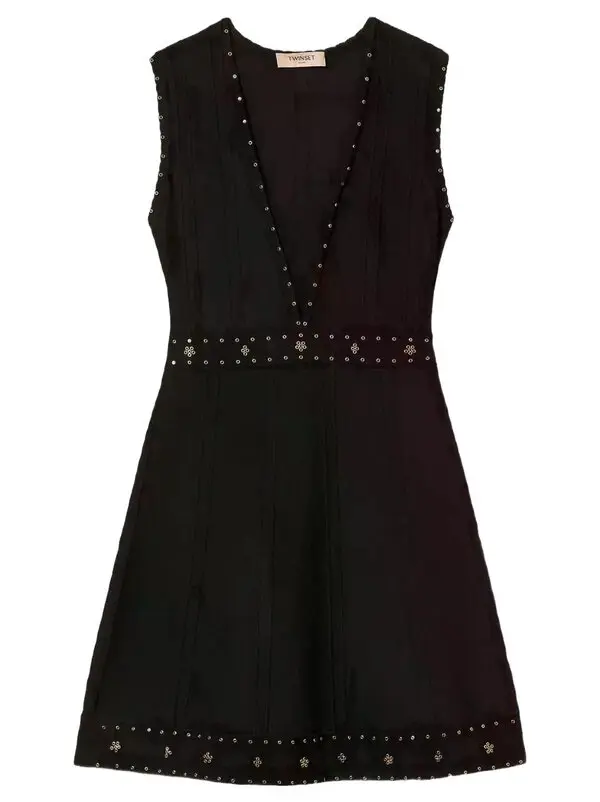 TWINSET Rhinestone-embellished Mini Dress - Black