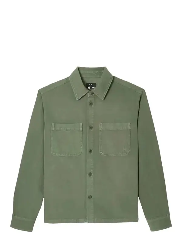 A.p.c. Double-pocket Long-sleeve Shirt - Green