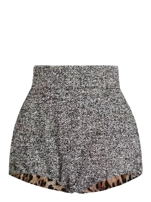 Dolce & Gabbana Tweed Balloon Shorts - Black