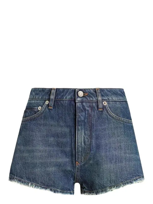 Dolce & Gabbana Frayed Denim Shorts - Blue
