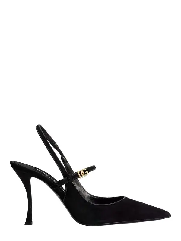 Dolce & Gabbana 90mm Suede Slingback Pumps - Black