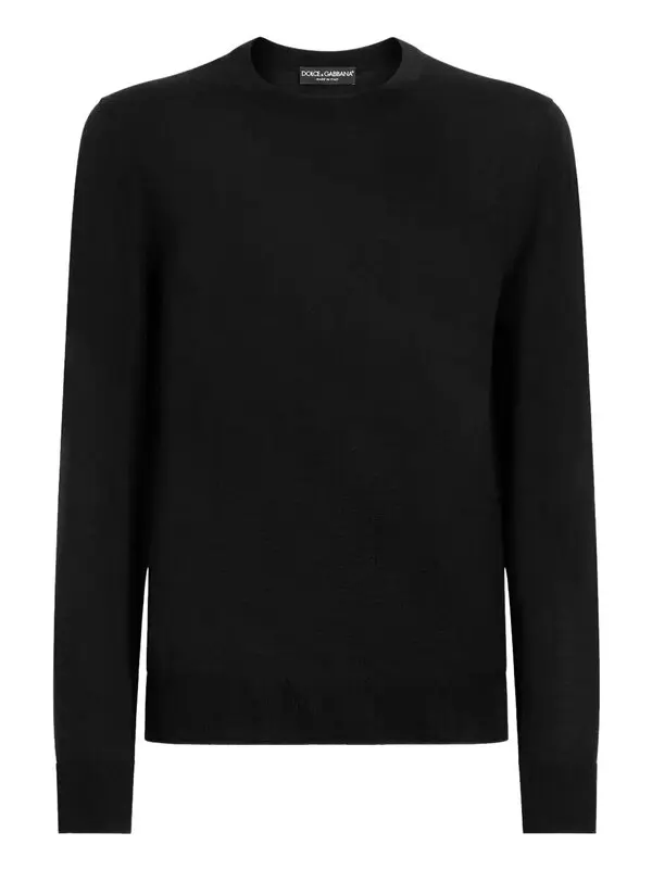 Dolce & Gabbana Crew-neck Fine Knit Sweater - Black