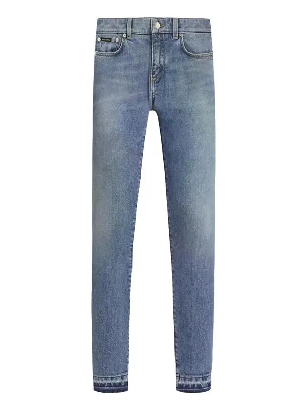 Dolce & Gabbana Frayed-hem Jeans - Blue