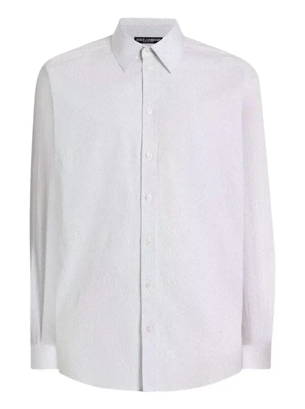 Dolce & Gabbana Micro Dot-print Shirt - White