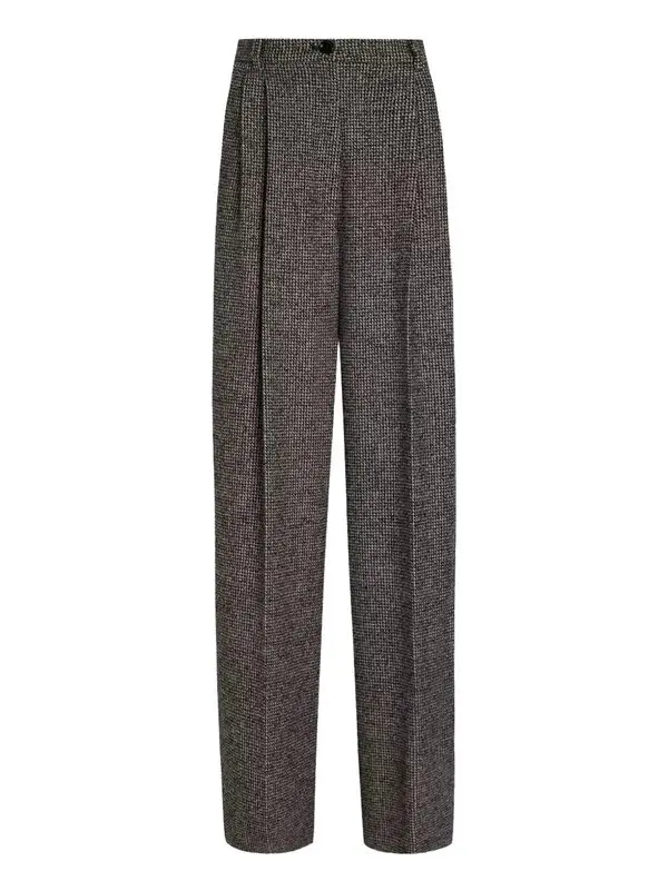 Dolce & Gabbana Houndstooth Pleated Trousers - Black