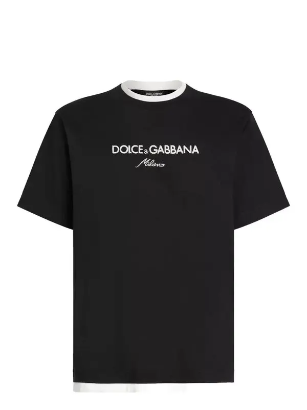 Dolce & Gabbana Logo-embroidered T-shirt - Black