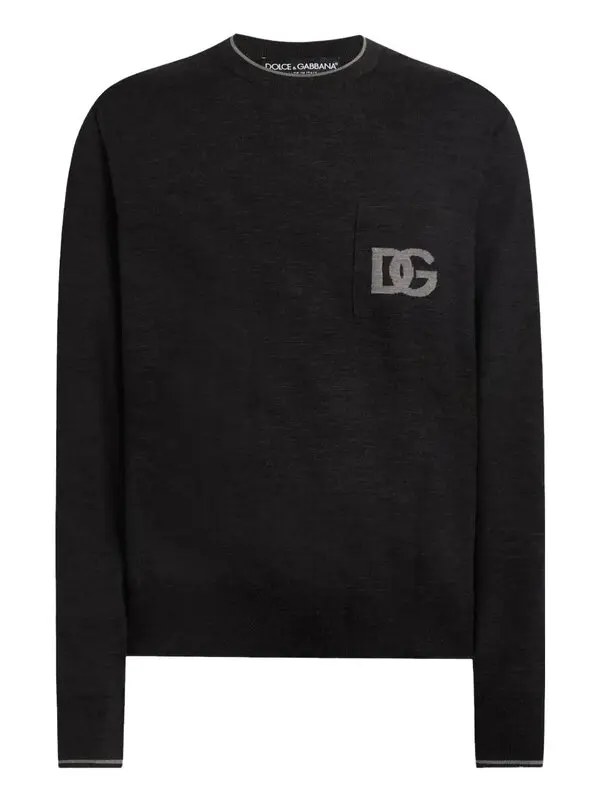Dolce & Gabbana Logo Pocket Sweater - Grey