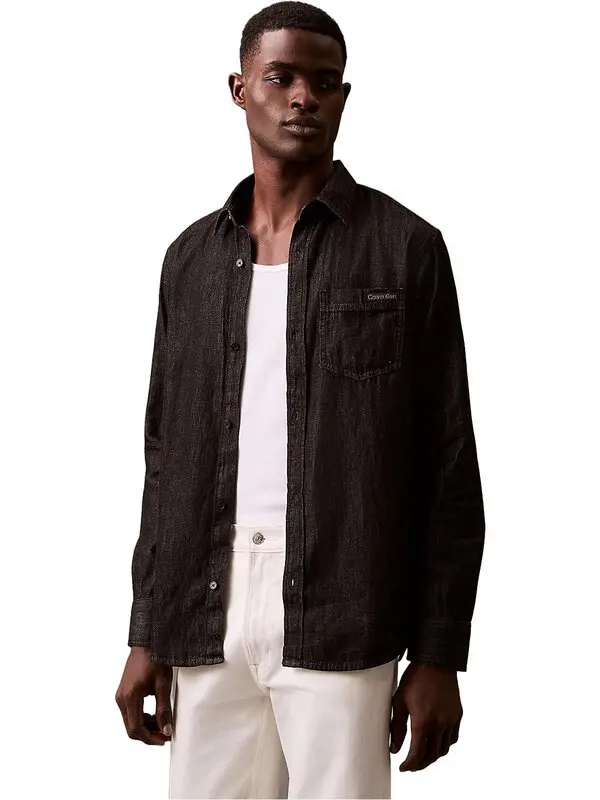 Calvin Klein Casual Classic Black Denim Shirt - Ck Rinse Black