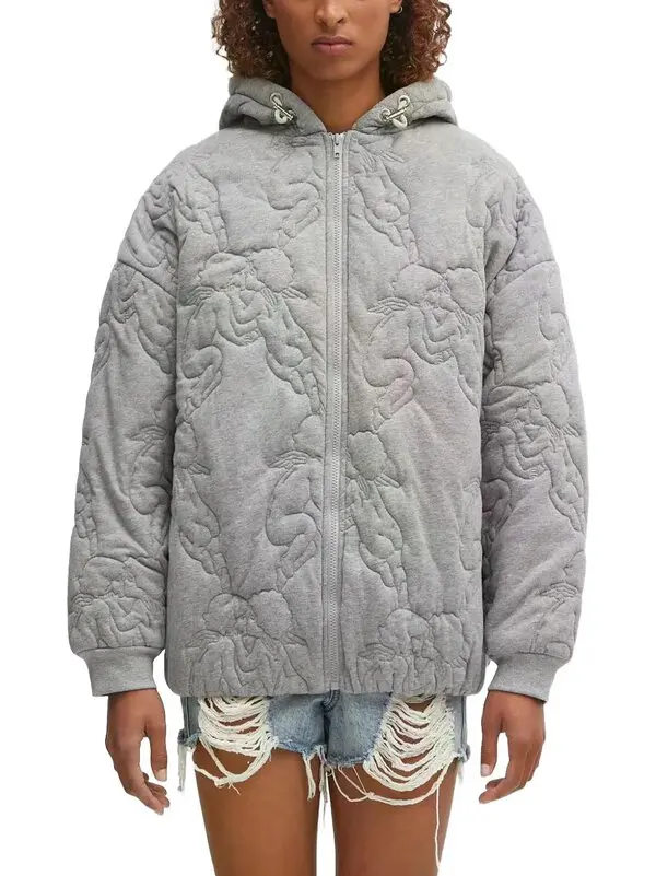Fiorucci Quilted Zip Hoodie - Grey