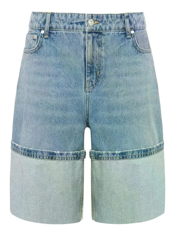 Moschino Turn-up Hem Denim Shorts - Blue
