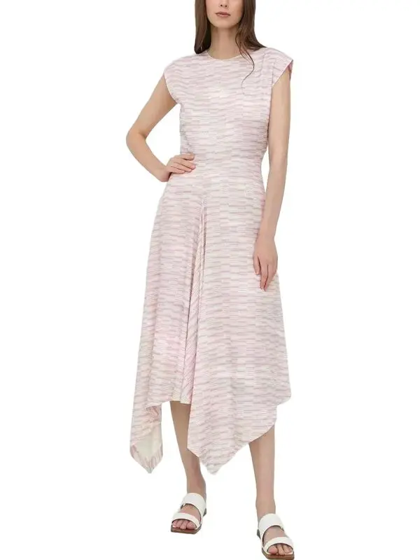 Tiger Of Sweden Geometric-pattern Asymmetric-hem Dress - Pink