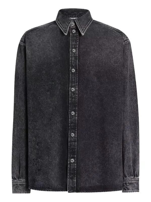 Dolce & Gabbana Washed Denim Shirt - Black