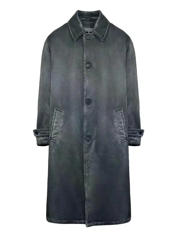 MAISON MARGIELA Waxed Button-up Coat - Grey