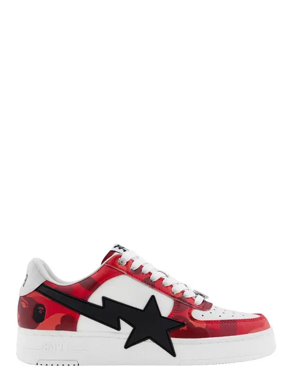 BAPE A Bathing Ape Sta Low Os #1 Camoin Sneakers - Red/white