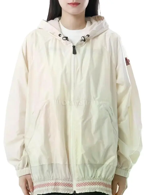 Moncler Embellished-hem Raincoat - Neutrals