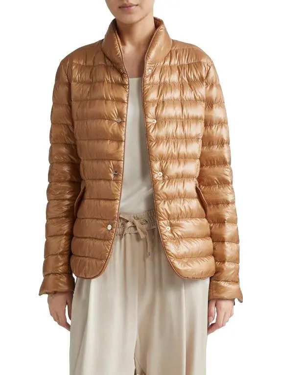 Herno Fitted Quilted Down Puffer Jacket - Camel