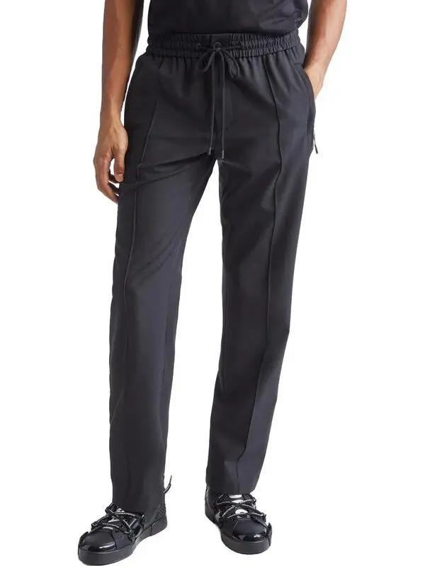 Dolce & Gabbana Drawstring Waist Wool Blend Canvas Pants - N0000 Nero
