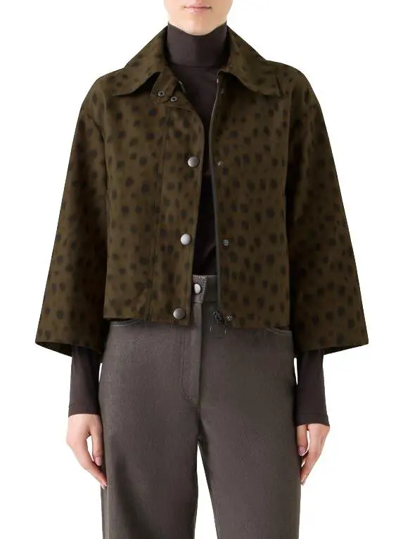 Akris Leopard Print Brushed Gabardine Jacket - Hazel-bark