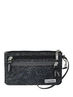 BAGGALLINI Rfid Currency Organizer Wallet Wristlet - Midnight Blossom
