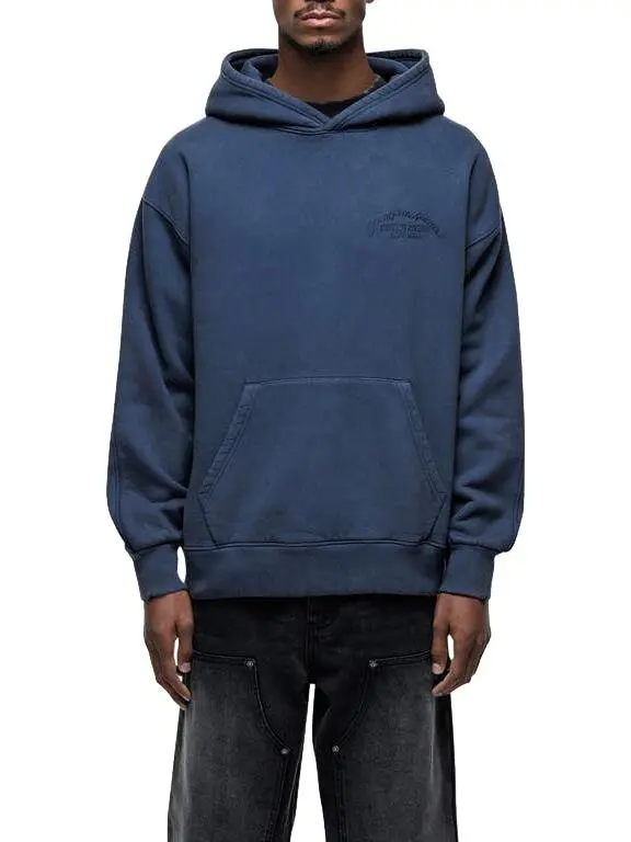 GOOD FOR NOTHING Vintage Washed Relaxed Hoodie - Navy