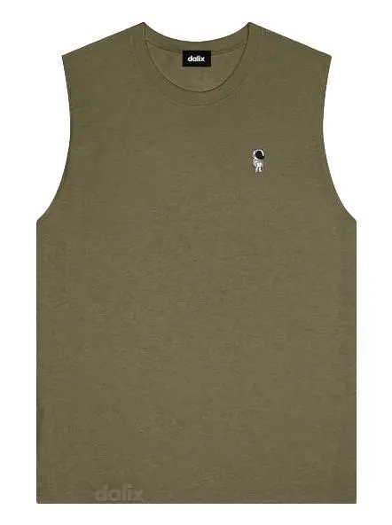 DALIX Astronaut Muscle Tank - Heather Olive