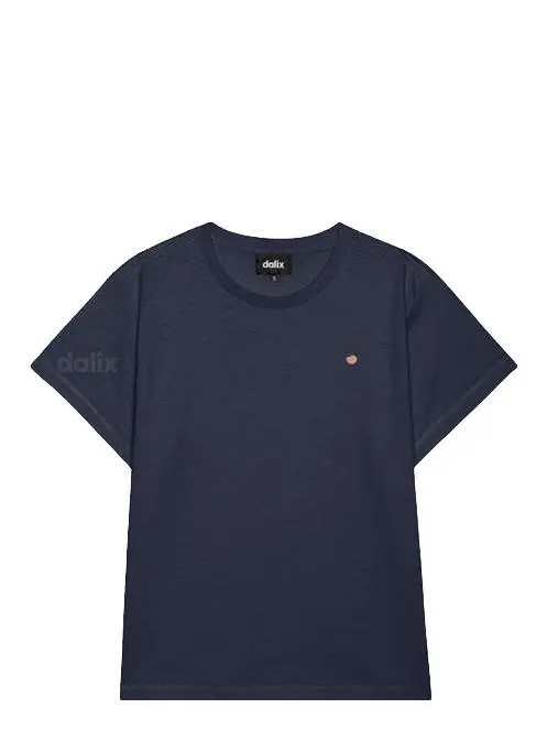 DALIX Lil Peach Lightweight High-waisted Tee - Navy