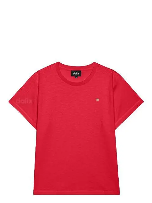 DALIX Lil Peach Lightweight High-waisted Tee - Team Red