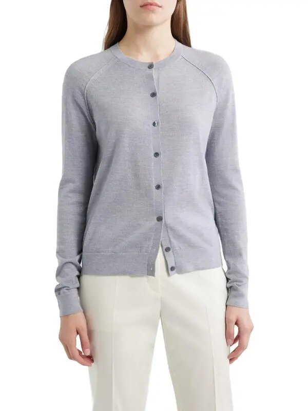 Hugo Boss Fonami Virgin Wool Cardigan - Glacier Grey