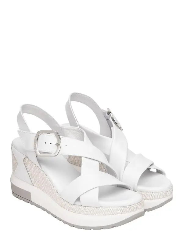 NEROGIARDINI Sport Wedge Sandal - White